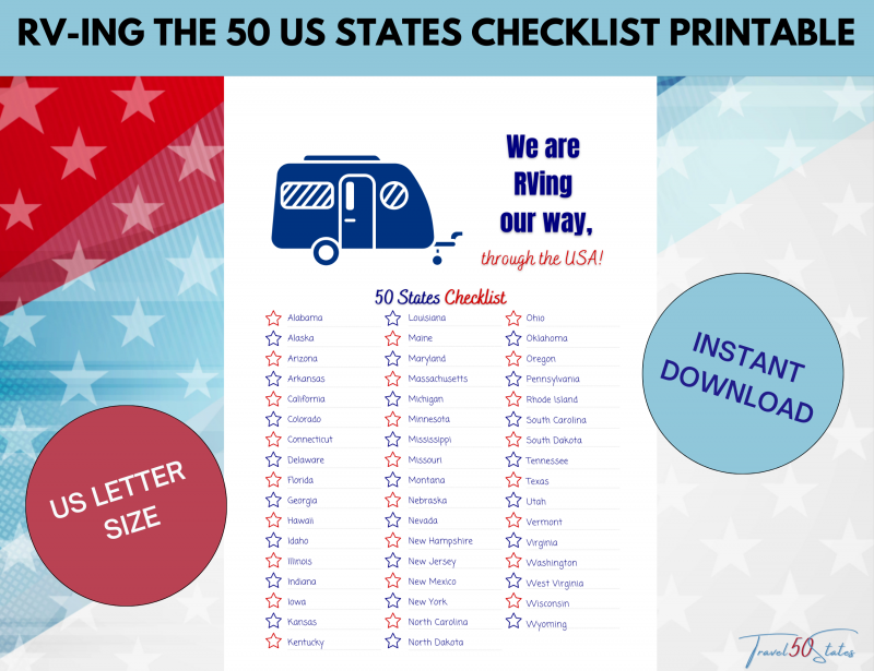 RVing the 50 United States Checklist PRINTABLE