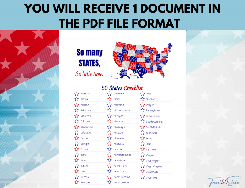 So Many States 50 United States Checklist PRINTABLE