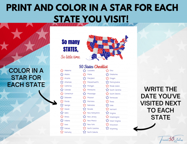 So Many States 50 United States Checklist PRINTABLE