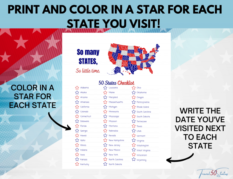So Many States 50 United States Checklist PRINTABLE