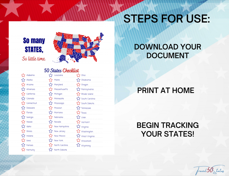 So Many States 50 United States Checklist PRINTABLE