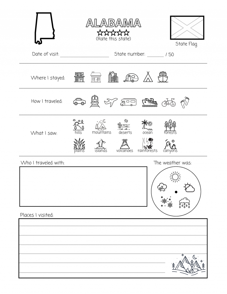 Travel 50 States Journal for Kids Revised 2023