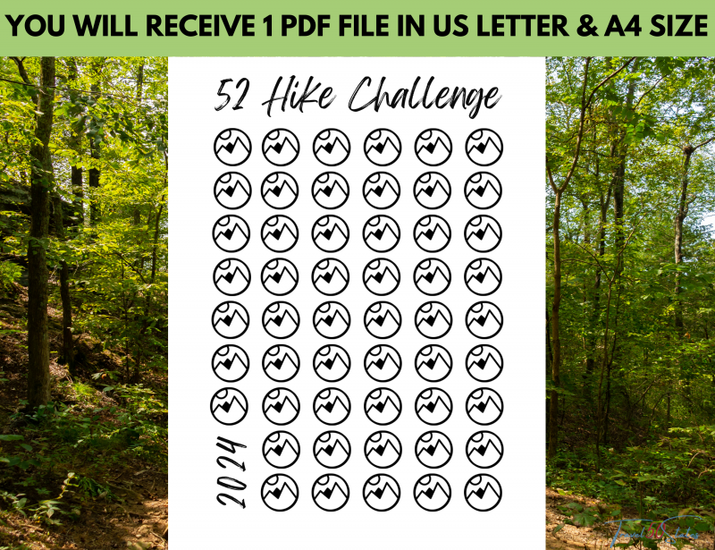 52 Hike Challenge 2024 Printable
