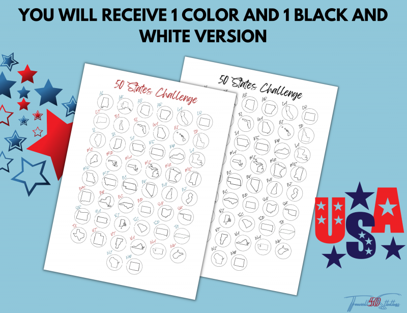 50 States Challenge PRINTABLE