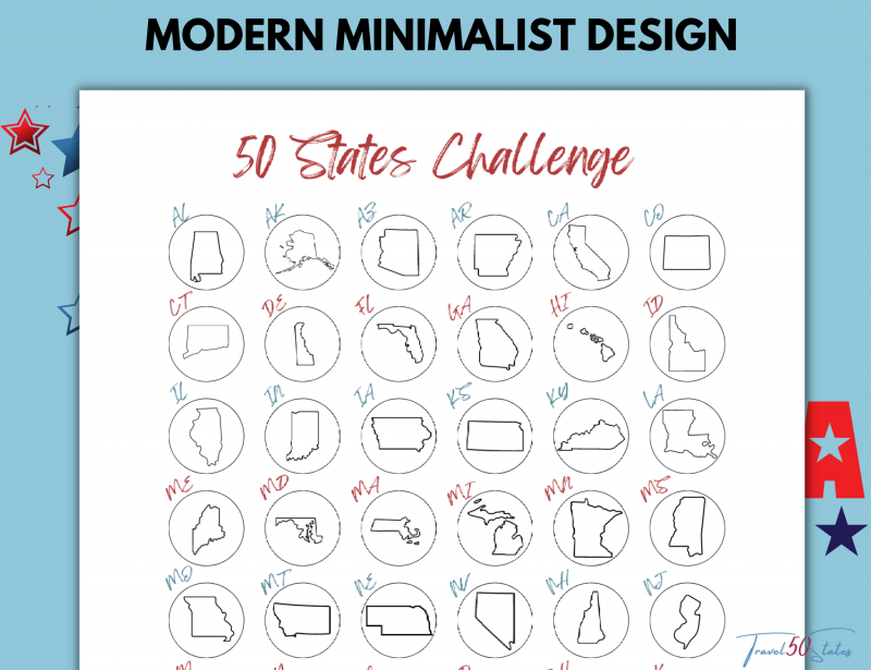 50 States Challenge PRINTABLE