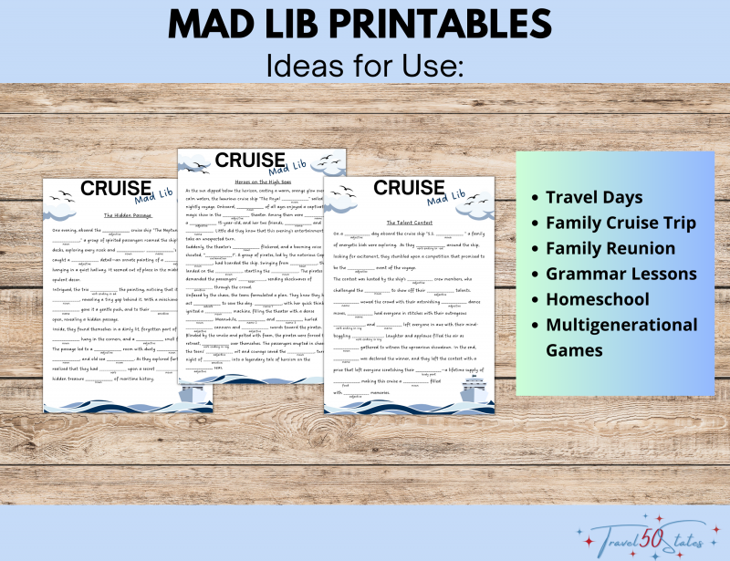 Cruise Vacation Printable Mad Libs